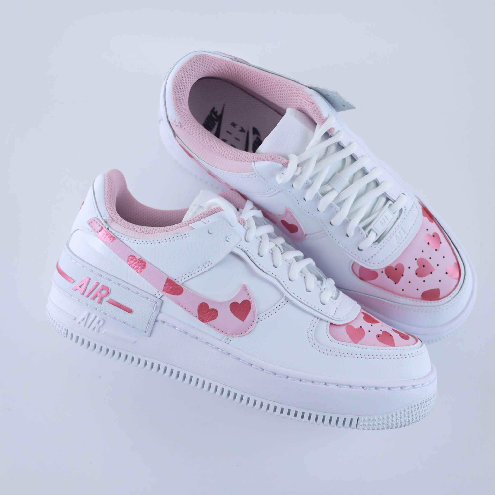 Nike Air Force 1 Shadow Custom Coeurs rose métallisé – SNEAKEAZE CUSTOMS