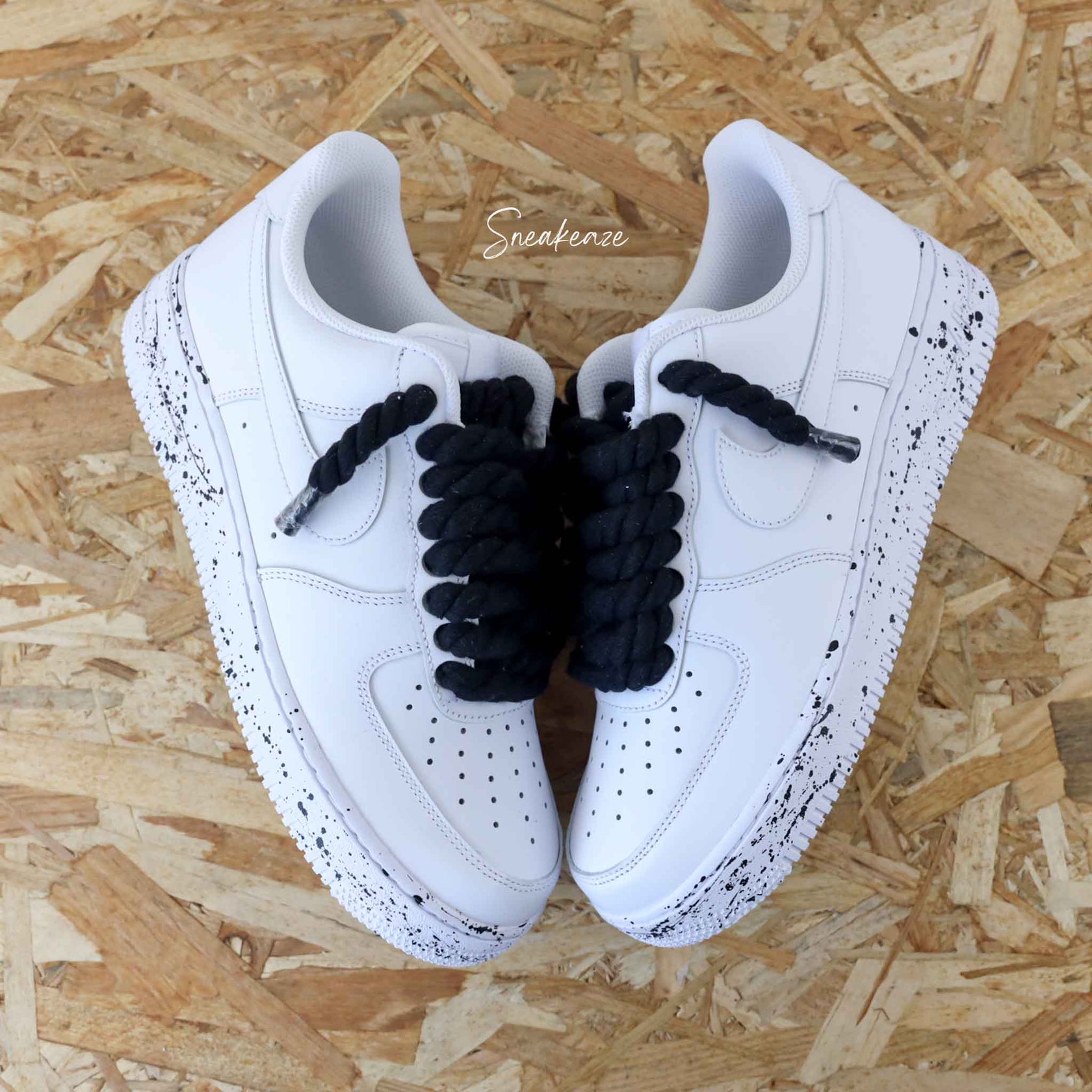 Nike Air Force 1 custom - Rope laces splash – SNEAKEAZE CUSTOMS