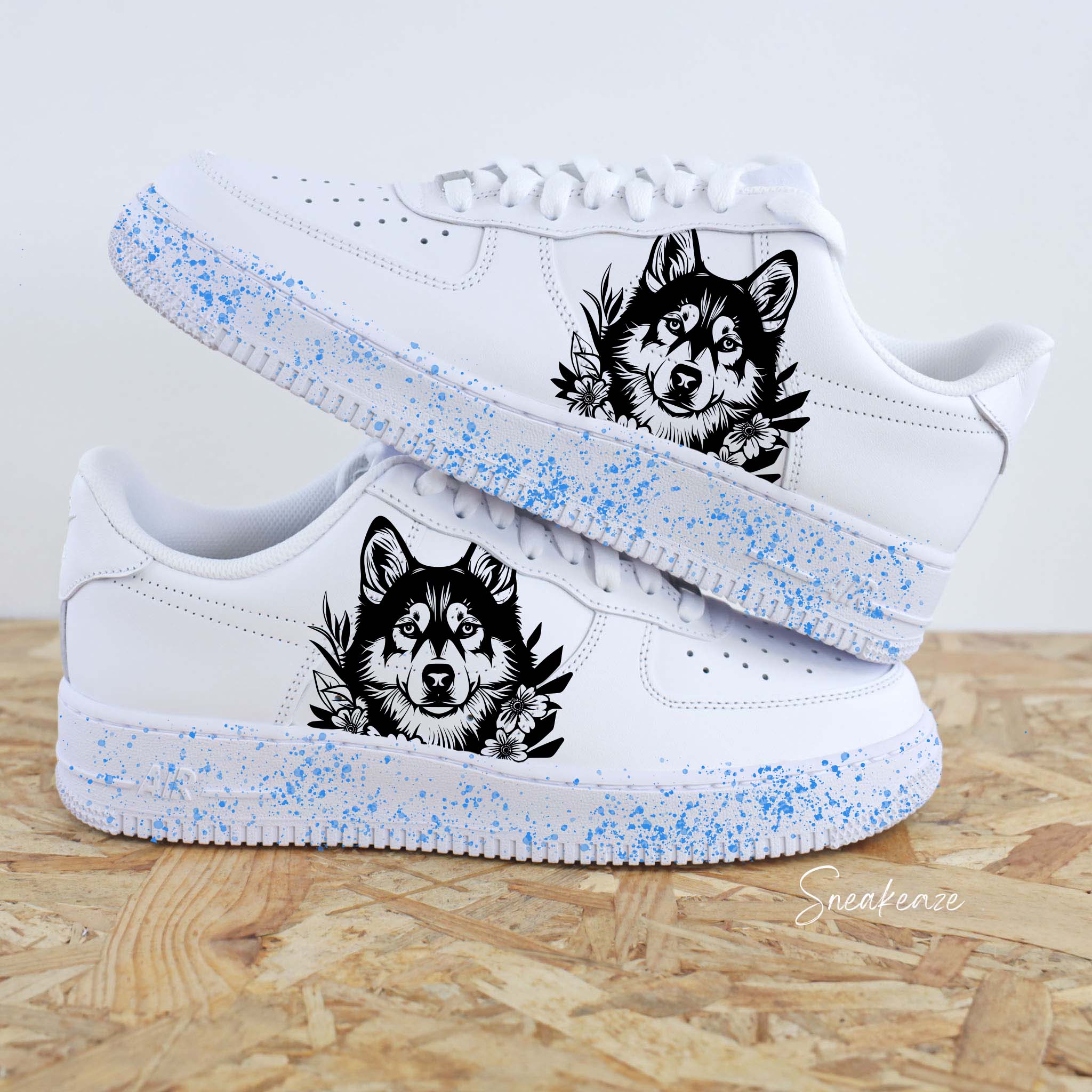 Air Force 1 Custom Husky | Sneakers Personnalisées Loup & Splash ...